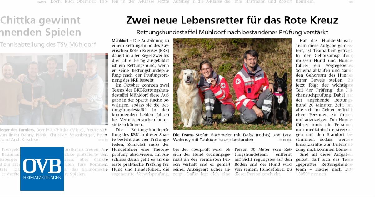 Zwei neue Lebensretter für das Rote Kreuz - OVB Heimatzeitungen
