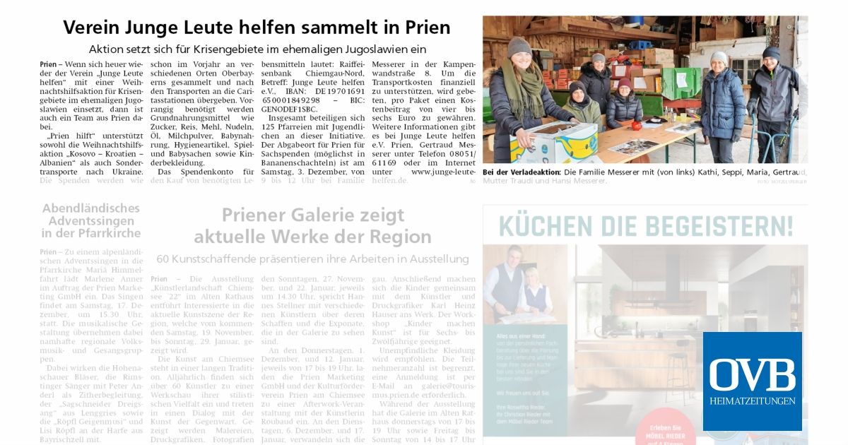 Verein Junge Leute helfen sammelt in Prien - OVB Heimatzeitungen