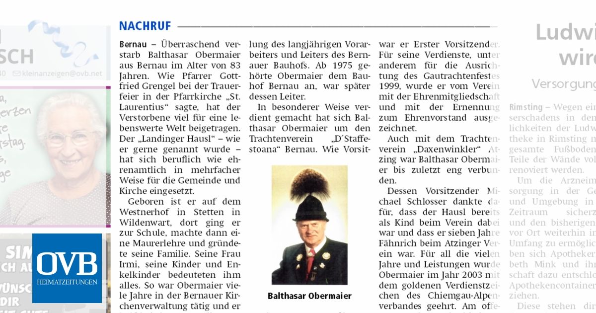 Nachruf - OVB Heimatzeitungen