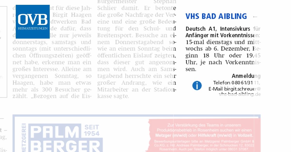 VHS Bad Aibling - OVB Heimatzeitungen