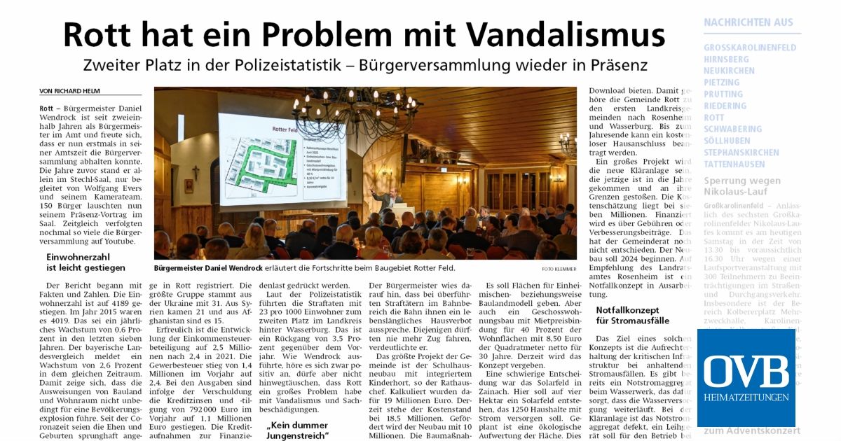 Rott hat ein Problem mit Vandalismus - OVB Heimatzeitungen
