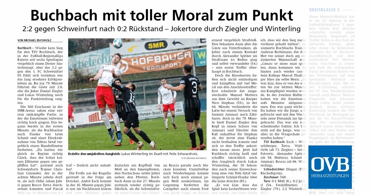 Buchbach mit toller Moral zum Punkt - OVB Heimatzeitungen