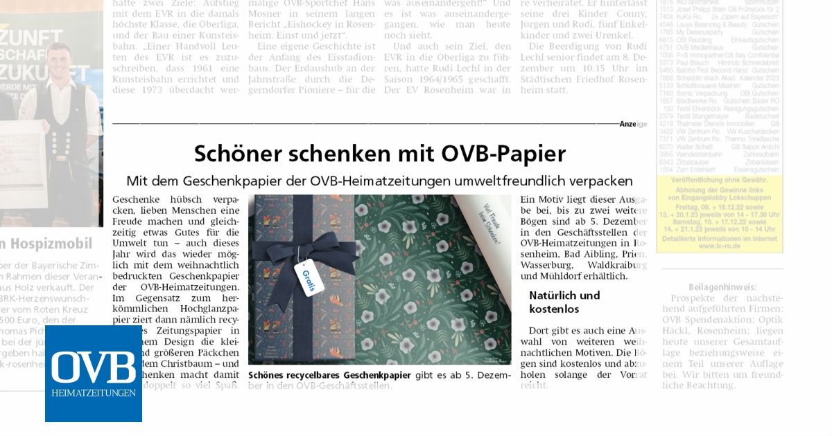 Schöner schenken mit OVB-Papier - OVB Heimatzeitungen
