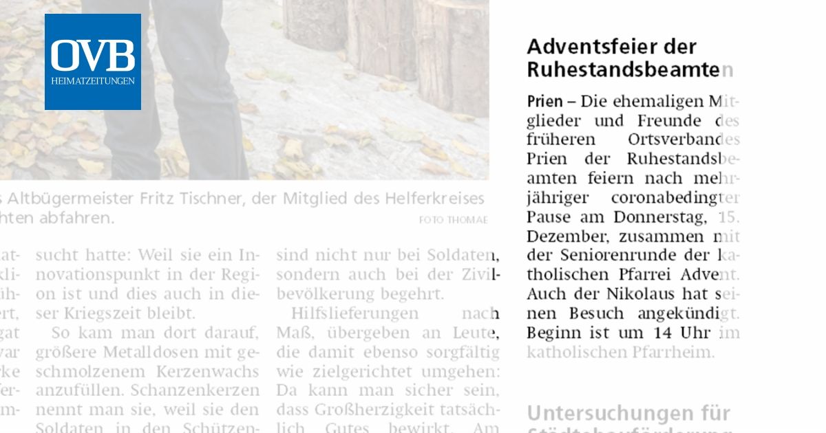 Adventsfeier der Ruhestandsbeamten - OVB Heimatzeitungen