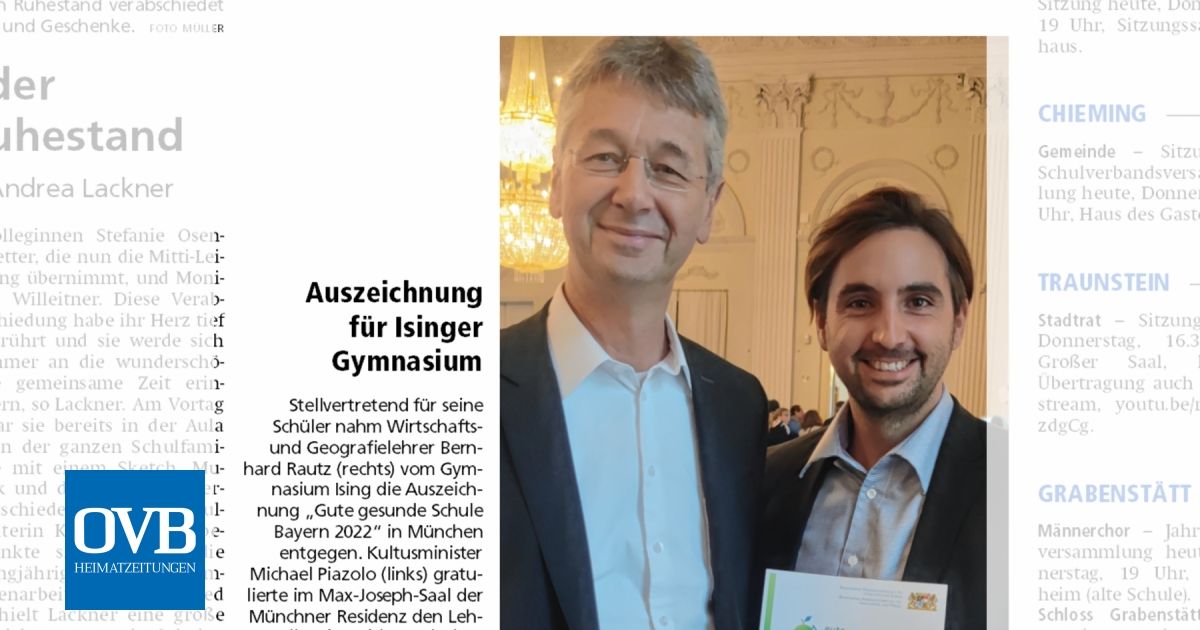 Auszeichnung für Isinger Gymnasium - OVB Heimatzeitungen