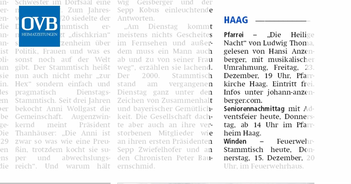 Haag - OVB Heimatzeitungen