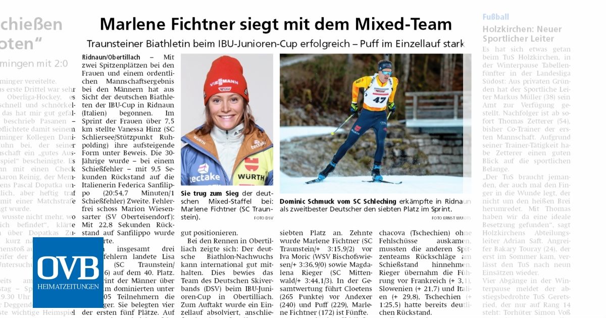 Marlene Fichtner siegt mit dem Mixed-Team - OVB Heimatzeitungen
