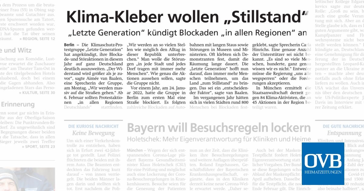 Klima-Kleber wollen „Stillstand“ - OVB Heimatzeitungen